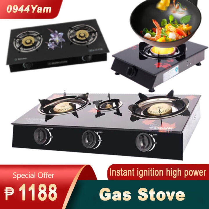 Three Burner Gas Stove Burner Gas Stove Butane Stove Portable Stainless ...