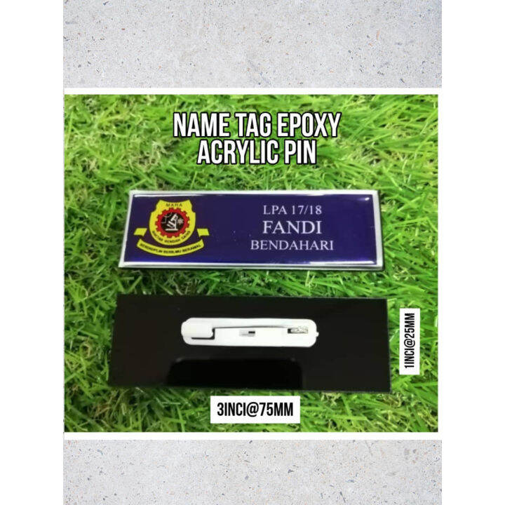 NAMETAG ACRYLIC CUSTOM ANY LOGO (EPOXY) | Lazada