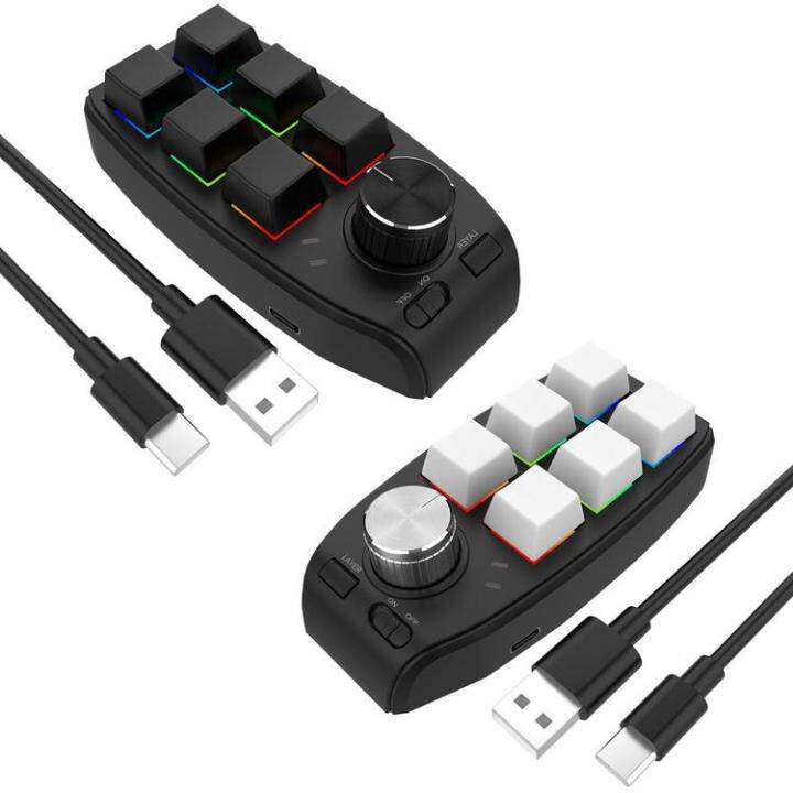 6 Key Mini Keypad Macro Mechanical Shortcut Keyboard USB DIY Programmable Keyboard Gaming ...