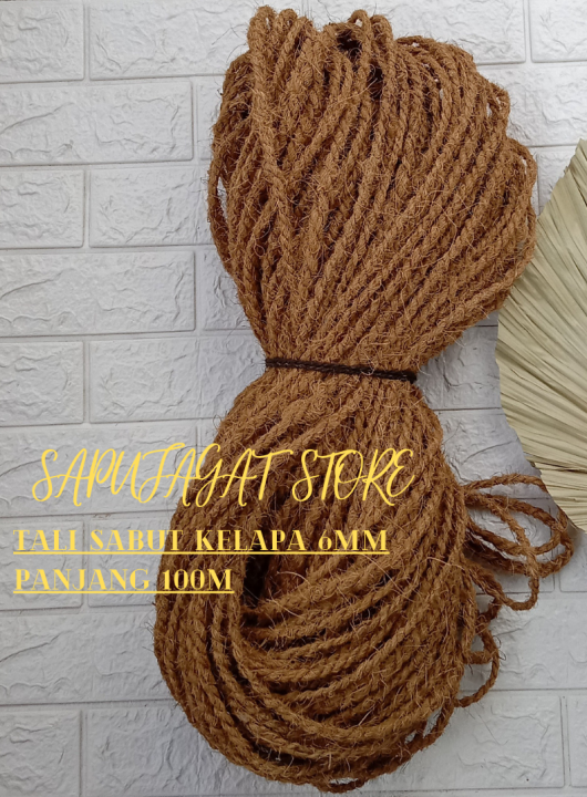 tali ijuk serabut kelapa 6mm panjang 100m tali rambatan anggur tali ...