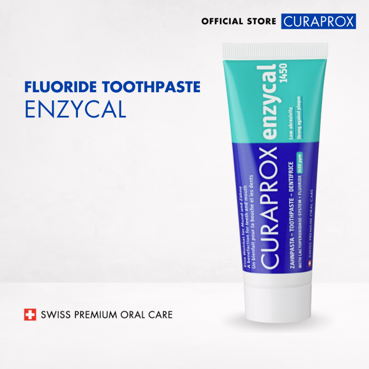 Curaprox Enzycal Toothpaste, mild flavor, 75mL, zero fluoride, 950ppm ...