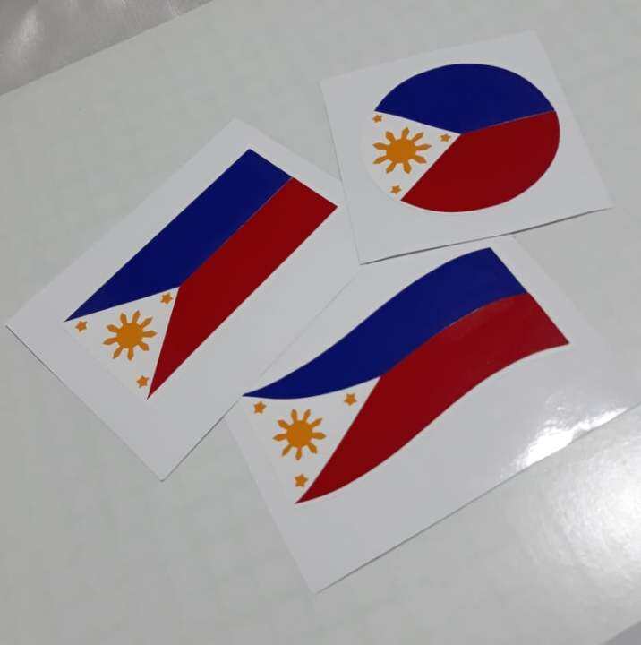 PH Flag Sticker Decal in 3 Layers and Types: Rectangle/Circle/Waving ...