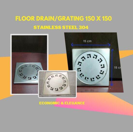Stainless Steel Grating SS304 Hairline 150 x 150mm Floor Drain Floor ...