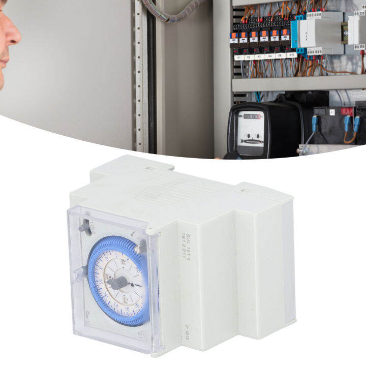 Time Control Switch Mechanical Timer DIN Rail Digital Display 24 Hours ...