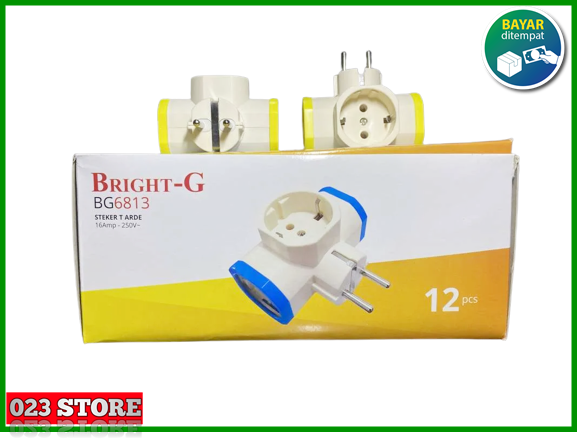 BRIGHT-G STOP KONTAK T ARDE 3 LUBANG BG-6813 / COLOKAN LISTRIK T CABANG 1 pcs | Lazada Indonesia