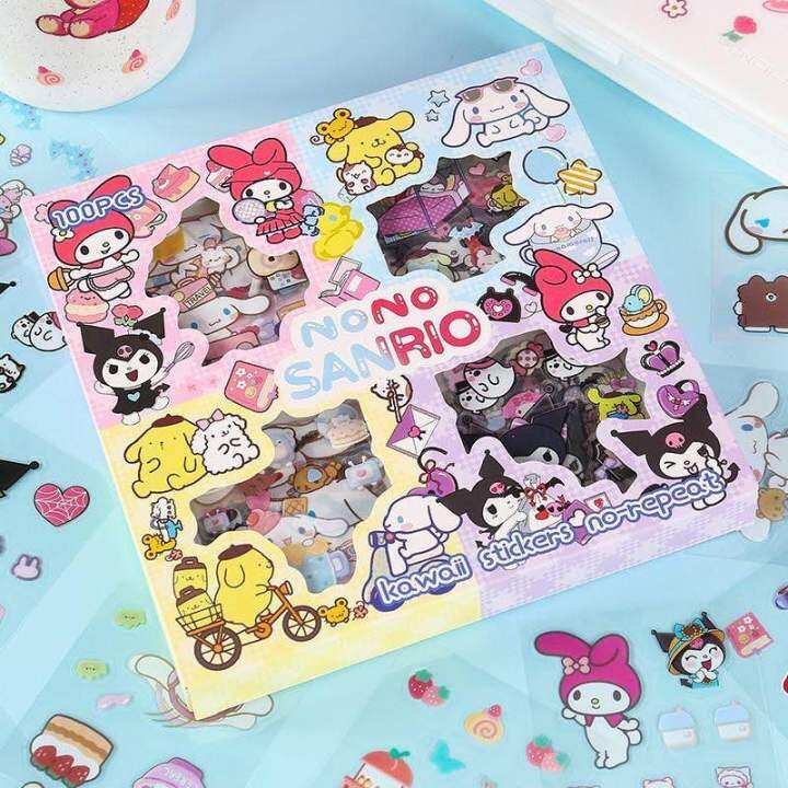 Sanrio Sticker Big Box isi 100 Lembar Aesthetic Waterproof Sticker ...