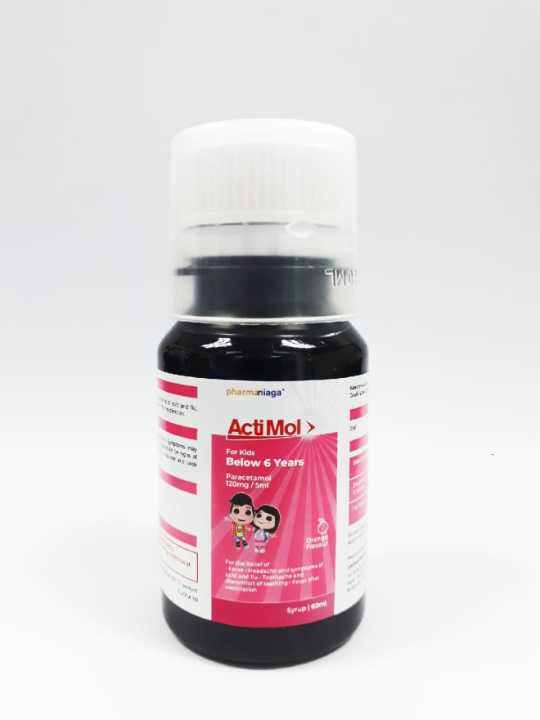 ActiMol Paracetamol Syrup 120mg/5ml Orange Flavour 60ml (Exp:08/24) | Lazada