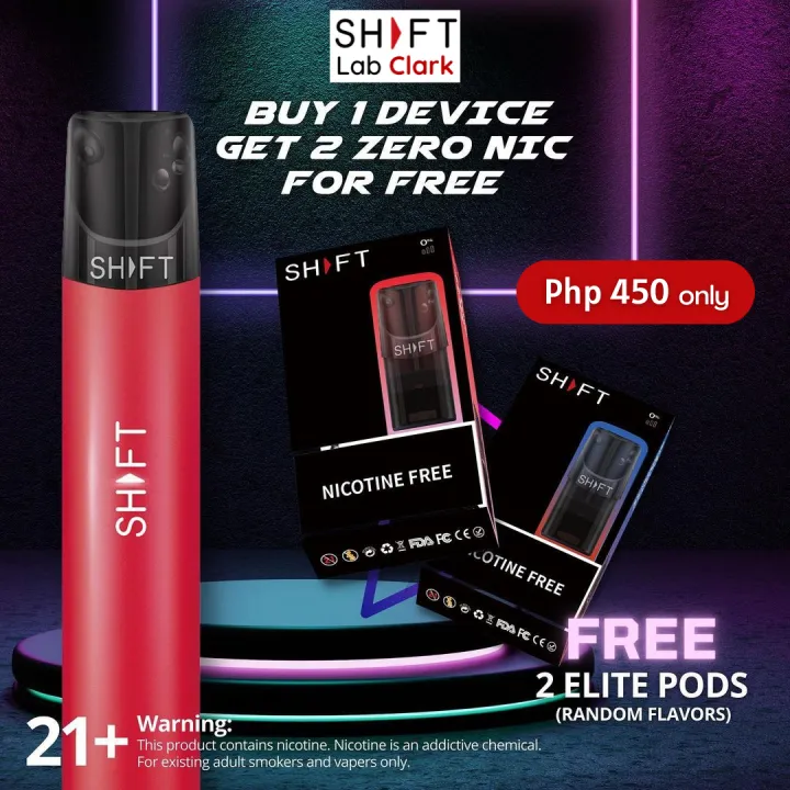 SHFT S1 ELITE DEVICE + 2 ELITE ZERO NIC PODS (random flavors) | Lazada PH