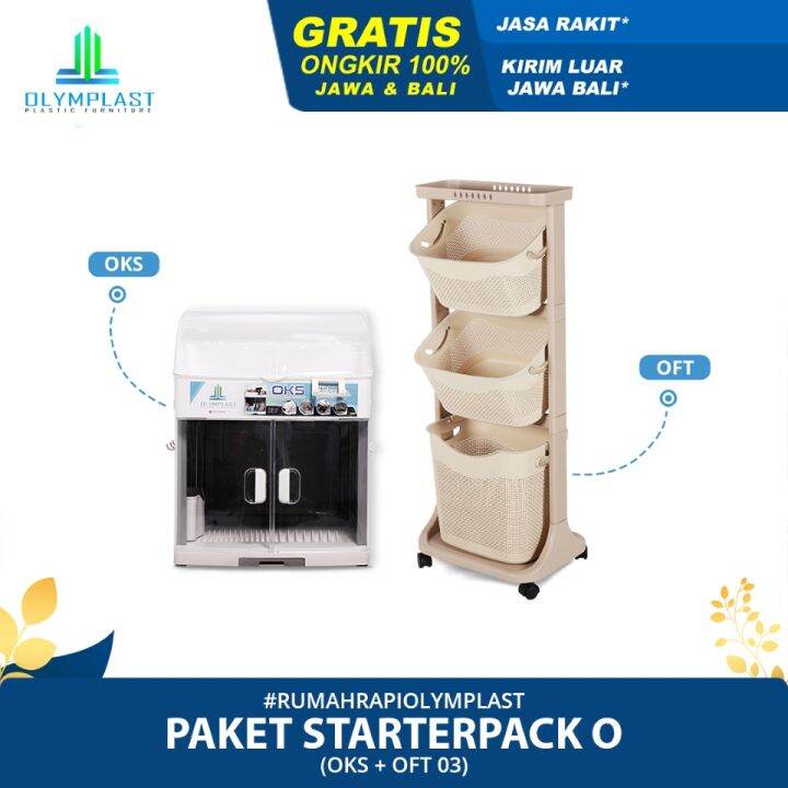 Olymplast Starterpack O / Paket Penyimpanan Dapur / Rak Susun Trolley ...