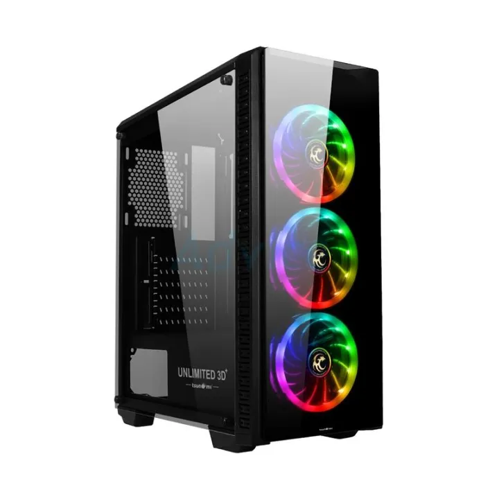 ATX Case Tsunami Unlimited 3D+ Dual Ring Plus RGB - Black | Lazada.co.th