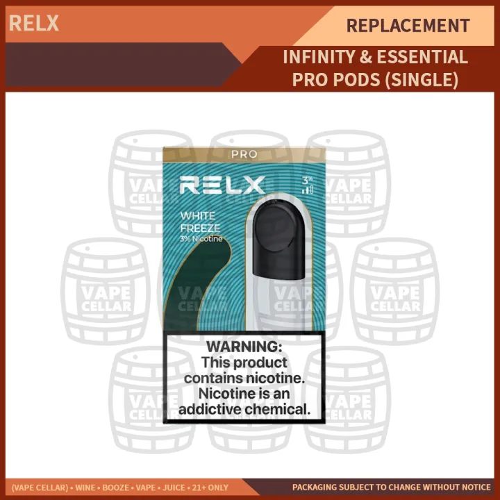 RELX Infinity & Essential Pro Pod Single White Freeze Icy Slush (3%, 5%) Vape Juice E Liquids ...