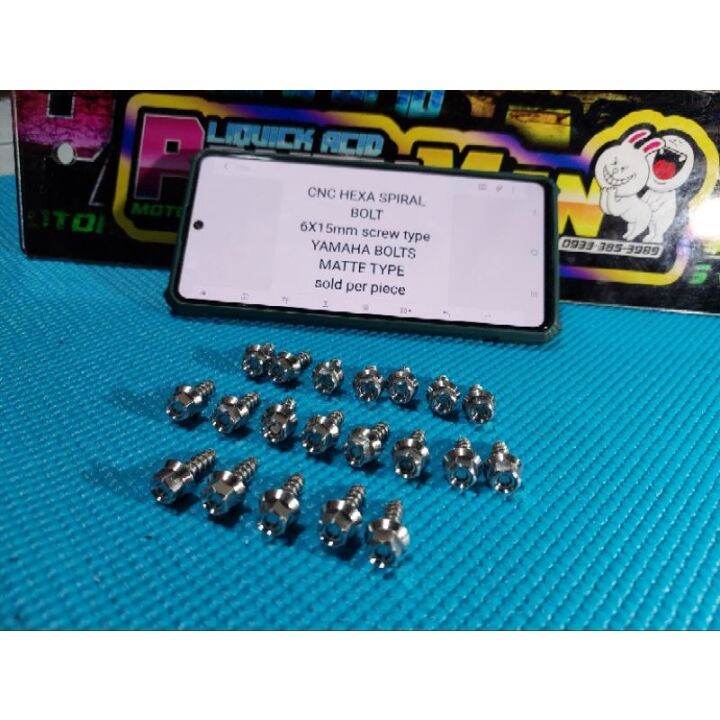 COD HENG CNC HEXA SPIRAL YAMAHA BODY BOLT 5x15mm screw type (sold per ... COD HENG CNC HEXA SPIRAL YAMAHA BODY BOLT 5x15mm screw type (sold per ...