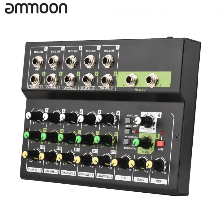 ammoon 10-Channel Mixing Console Digital Audio Mixer Stereo Mic/Line ...