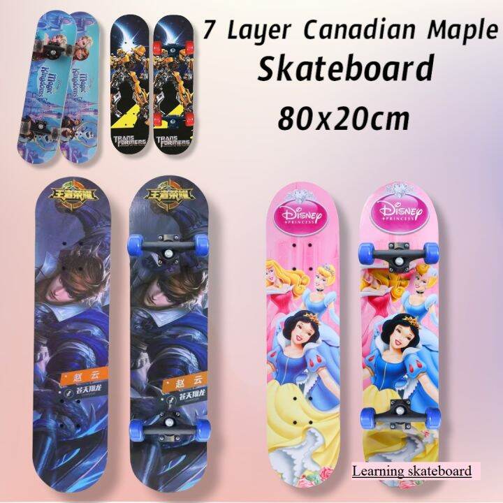 80x20cm 7-layer Children's Skate Canadian Maple Compact Skateboard ...