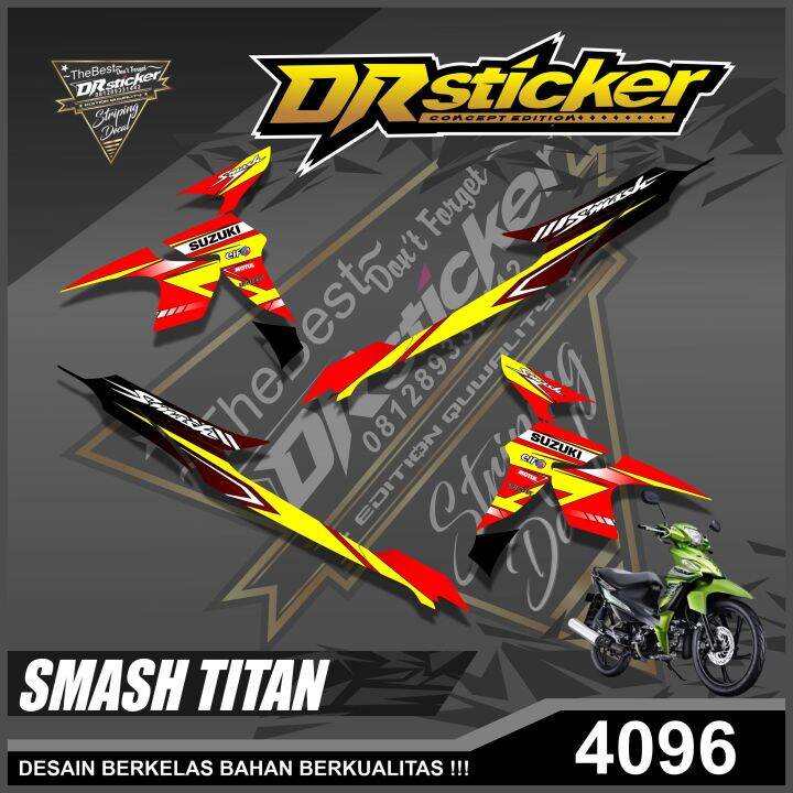 4096 Striping motor Smash Titan Desain Grafis stiker Semifull | Lazada ...