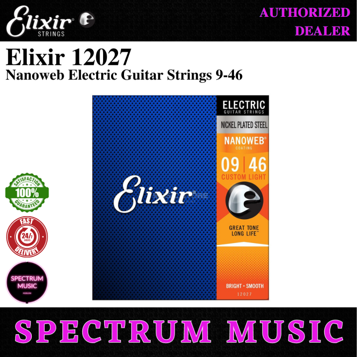 Elixir 12052 Nanoweb Electric Guitar Strings 10-46 | Lazada