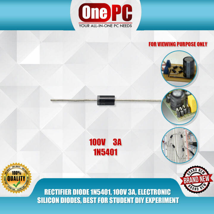 RECTIFIER DIODE 1N5401, 100V 3A, ELECTRONIC SILICON DIODES, BEST FOR ...