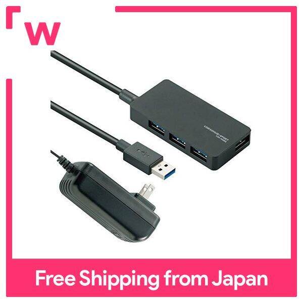 Elecom USB3.0 Hub 4-port 1m with AC adapter, self / bus compatible ...