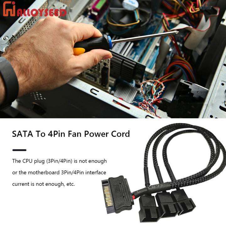 SATA to 4Pin fan power cord is used to extend and expand the ...