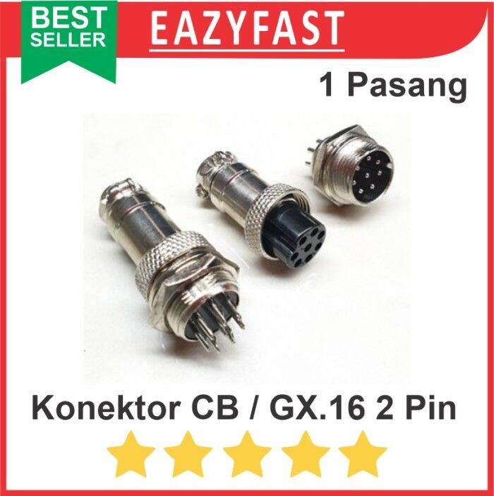 Connector Jack Socket CB GX16 2p 2 Pin Kaki Male Female 1 Set Pasang | Lazada Indonesia