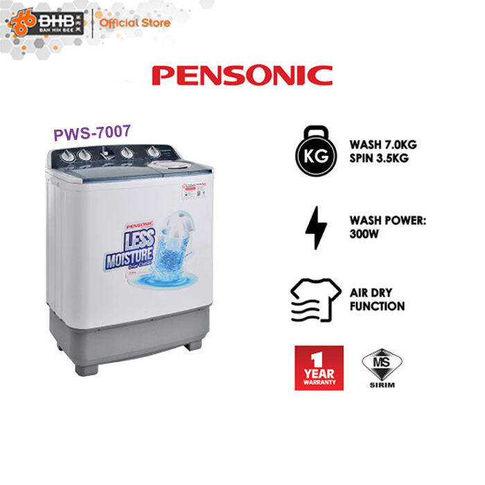 Pensonic Semi Auto Washing Machine 7KG - PWS-7007 | Lazada