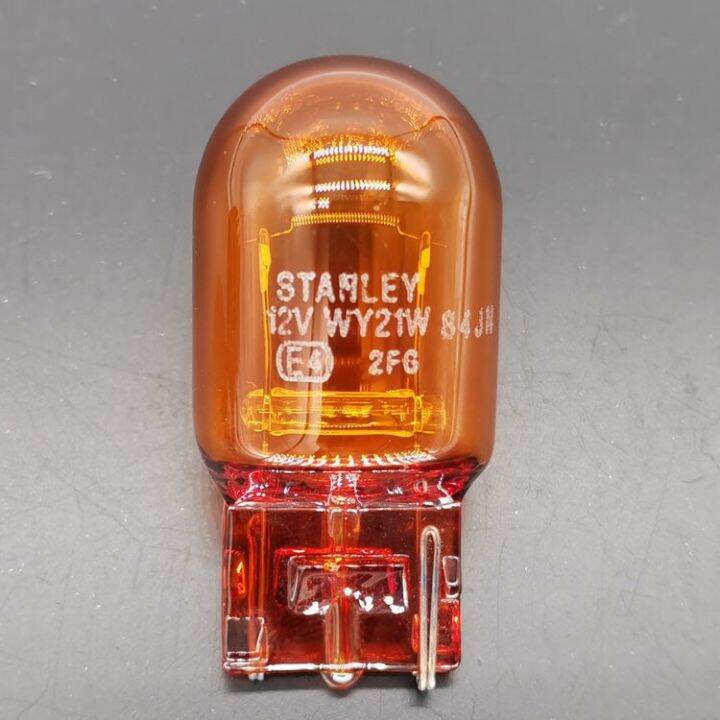 2023xy Stanley หลอด WY21W 12V สำหรับพวงมาลัยสีอำพันแบบโมโนฟิลาเมนต์ T20 ...