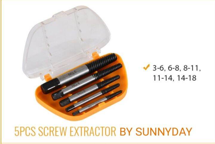 HOTECHE CONICAL DRLL SCREW EXTRACTOR SET #610201 | Lazada PH