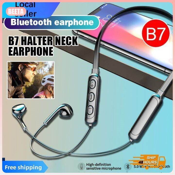 【Local Seller】B7 Neck Headphone Bluetooth Wireless Headset Earphones ...