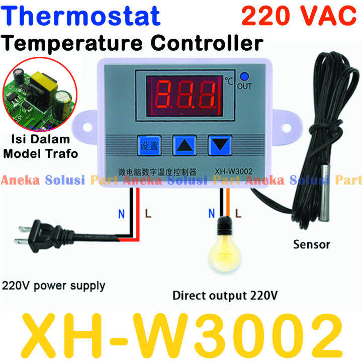 Thermostat Digital Temperature Controller 220V AC XH-W3002 Termostat | Lazada Indonesia