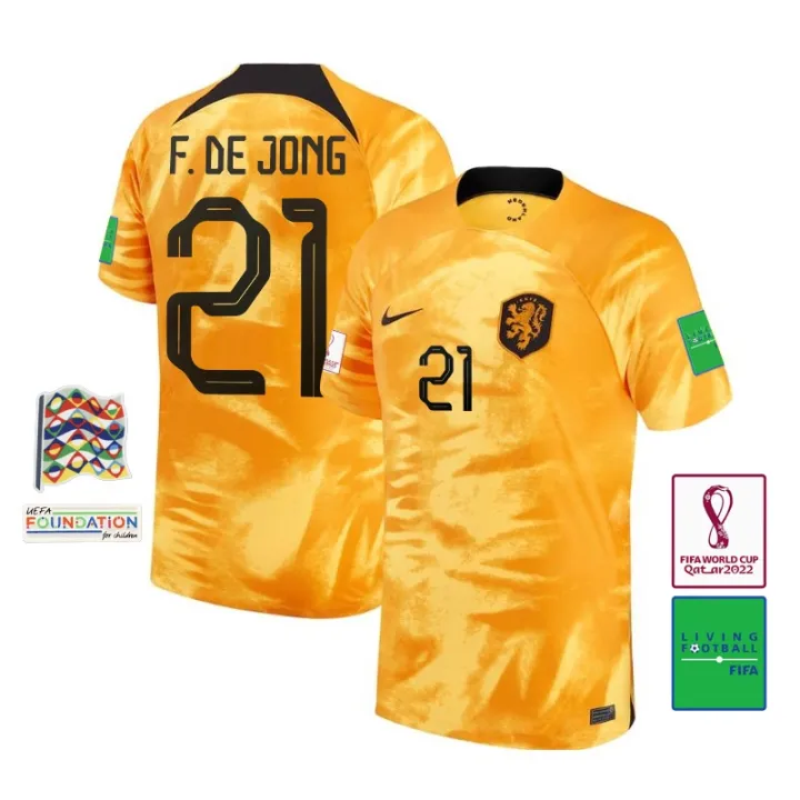 Popular Nederland Home Jersey 22/23 Player Version 2022 World Cup Jersey Kit S-2XL 、#21 F.DE ...