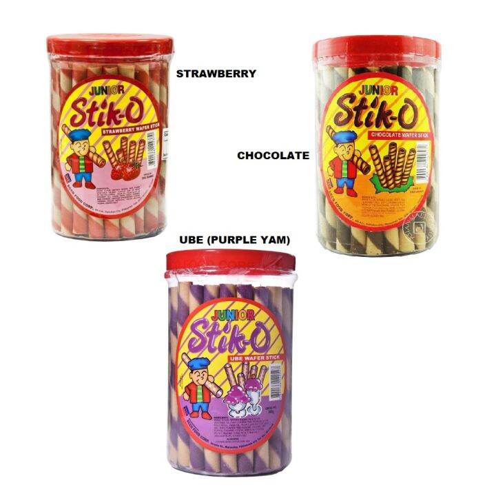 Junior Stik-O Wafer Stick 380g - Ube / Strawberry / Chocolate | Lazada ...