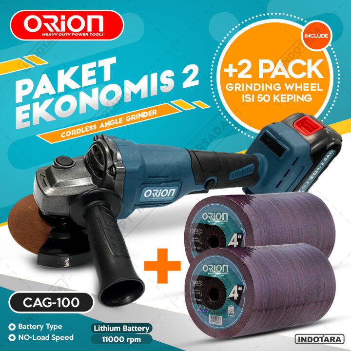 Paket Ekonomis 2 - Gerinda Tangan Orion CAG100 - 2 Pack Mata Gerinda ...