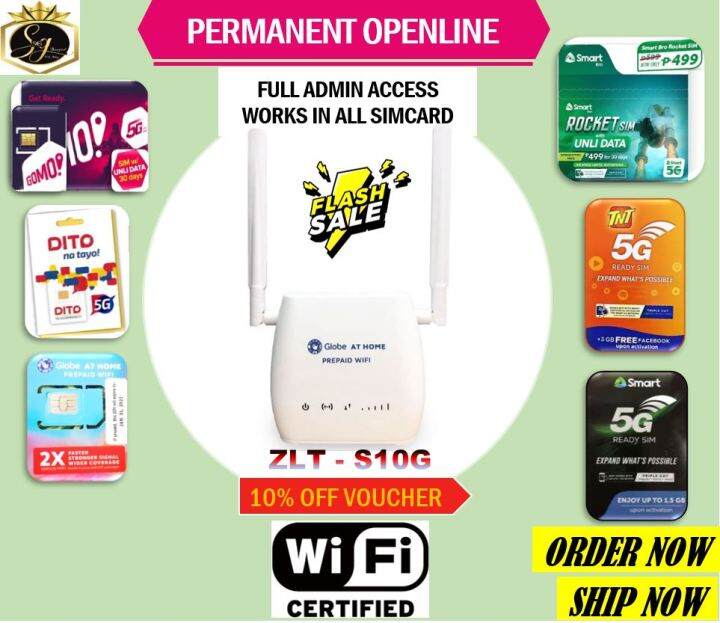 GLOBE AT HOME PREPAID WIFI PERMANENT OPENLINE ZLT-S10G 4G LTE | Lazada PH