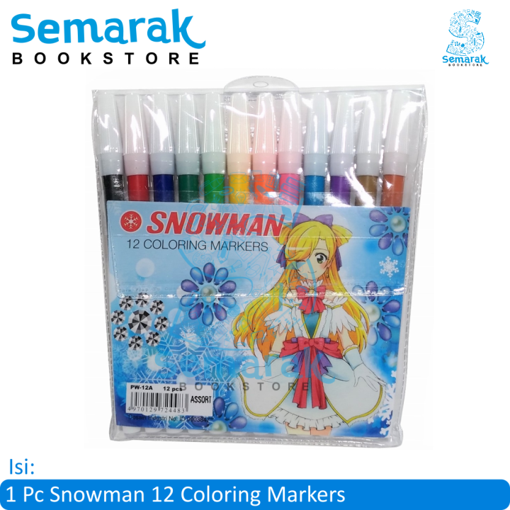 Snowman Coloring Markers - 12 Warna | Lazada Indonesia