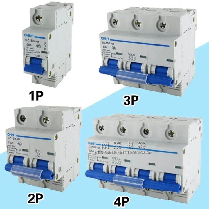CHINT Brand DZ158 Home Mini Circuit Breaker Air Switch 1P 2P 3P 4P 80A 100A 125A MCB | Lazada PH