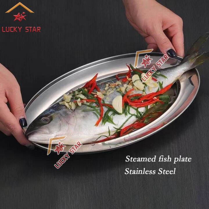 Oval Plate Stainless Steel / Steamed Fish Plate / Multipurpose Disk ...