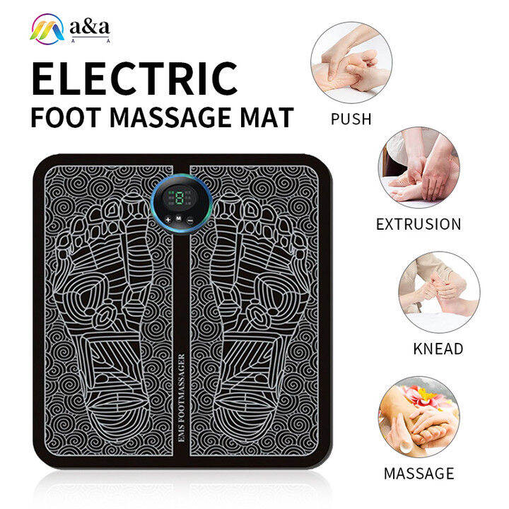 Electric EMS Foot Massage Pad Relief Fatigue Micro Current Pulse ...
