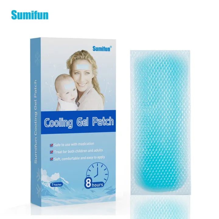 7pcs Kids Adult Physical Ice Cooling Gel Patch for Fever Relief ...