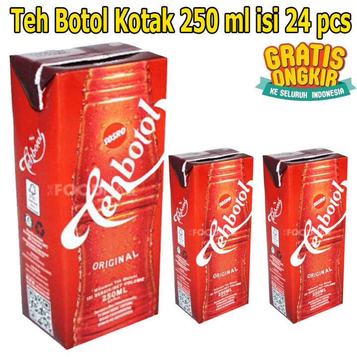 Teh botol Sosro kotak 250 ml Originals 1 Dus isi 24 Pcs | Lazada Indonesia