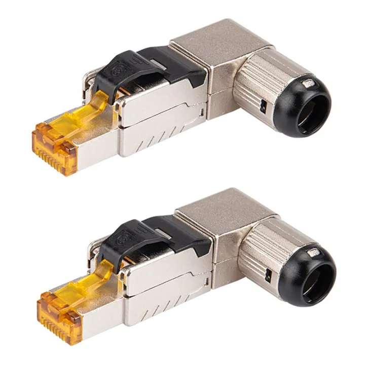 RJ45 Full Shielded Zinc-Alloy Field Plug 90 Degree Angled CAT8 STP ...