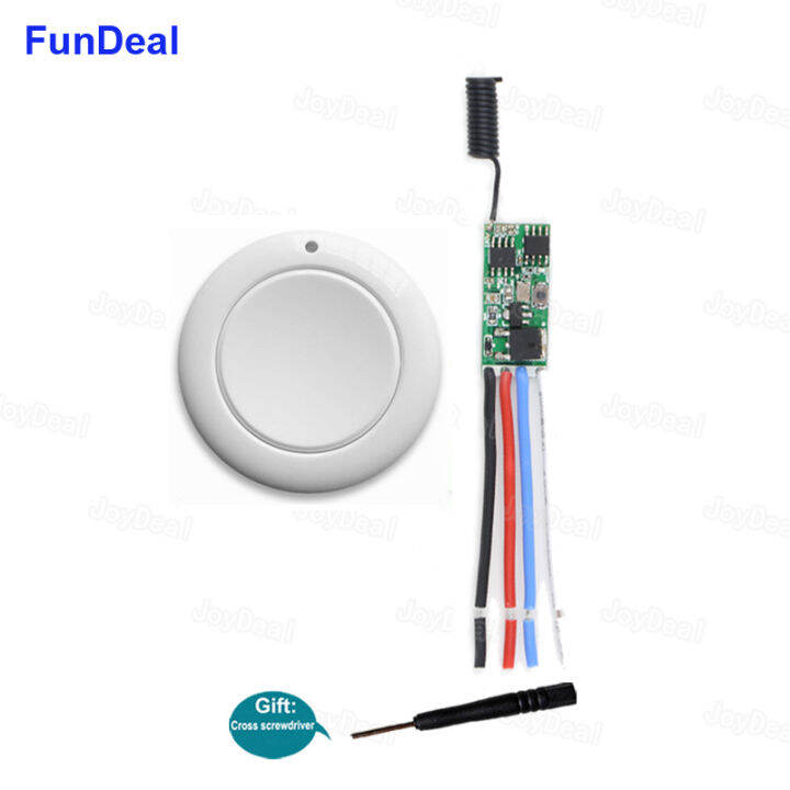 FunDeal 433 MHz Mini Wireless Remote Control Switch RF Push Button ...