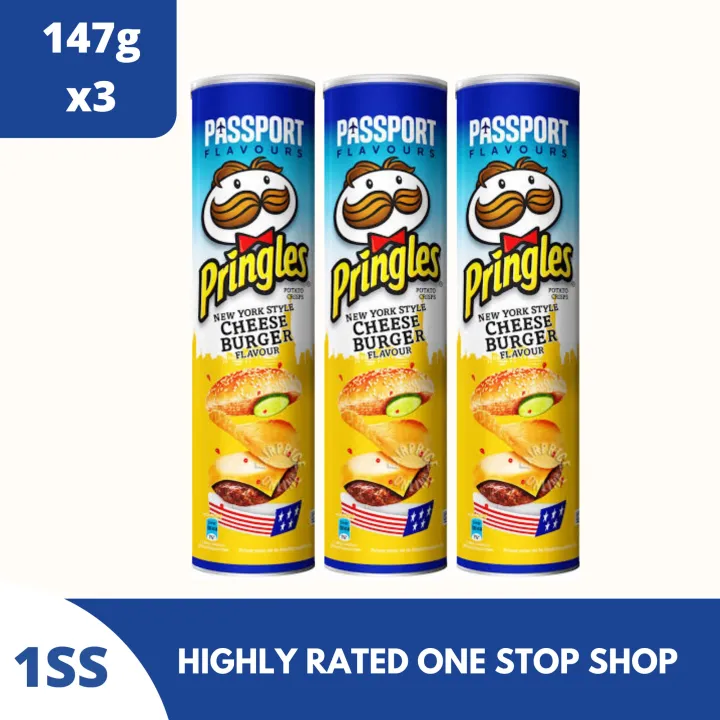 Pringles New York Cheese Burger Flavoured Chips 147g x 3 | Lazada PH