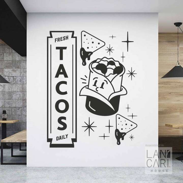 Cutting Stiker Tacos Taco Dekorasi Food Resto Kaca Dinding Sticker ...