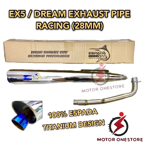 EX5 / EX5 DREAM EXZOS RACING ESPADA RACING EXHAUST PIPE TITANIUM E4 28MM "MOTOR ONESTORE" | Lazada