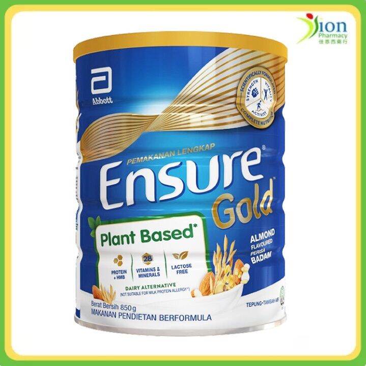 ABBOTT ENSURE GOLD PLANT BASED (ALMOND) MILK POWDER 850G | Lazada
