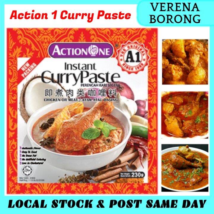 A1 Action One Instant Curry Paste (For Chicken/Meat) Perencah Kari Segera 230g HALAL Ready Stock ...