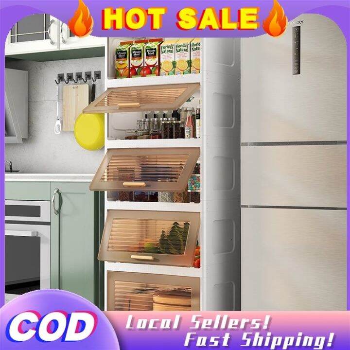 【COD/READY】 SALVO Kitchen cabinet pantry storage multifunction 5 layer ...