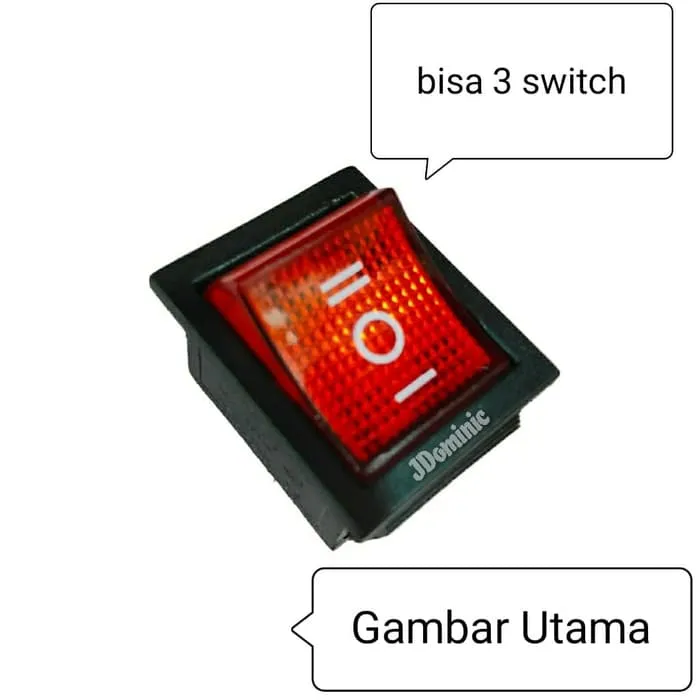 saklar on off on 3 pilihan merah switch lampu listrik bohlam cetekan ...
