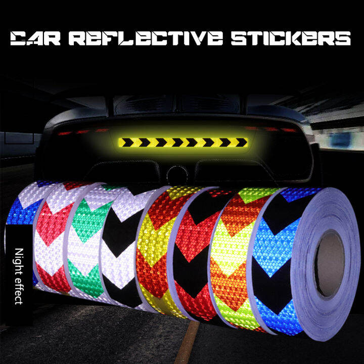 Janedream 5cmx300cm Car Reflective Warning Strip Stickers Auto Arrow ...