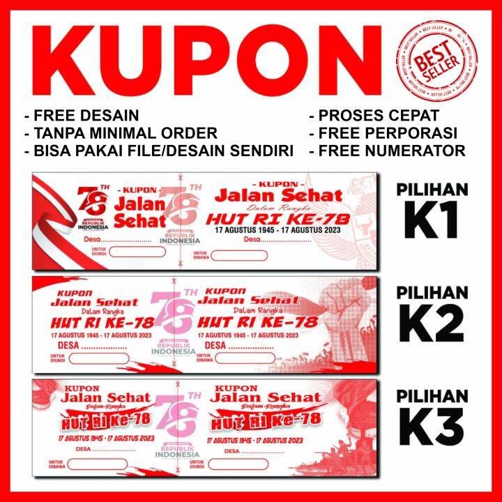 kopun jalan santai 17 agustus kupon jalan sehat 17 agustus zain grafika | Lazada Indonesia